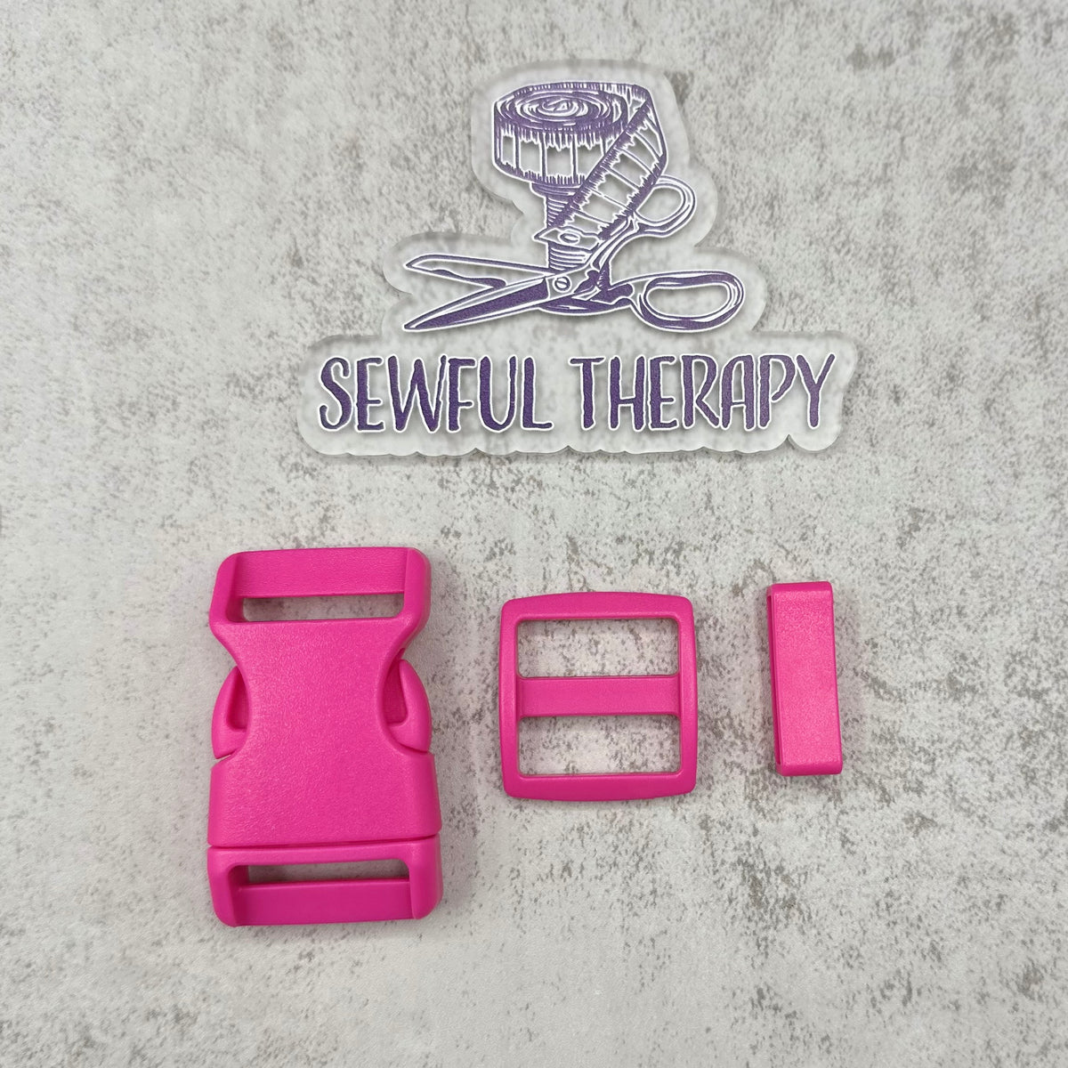 1" Plastic Buckle Set: Side Release Buckle + Adjuster + Loop – Sewful ...