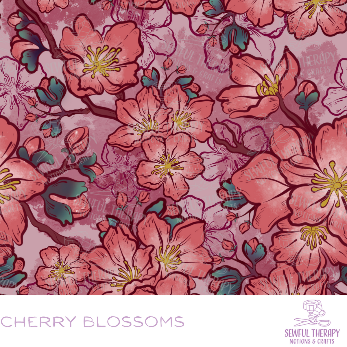 Sewful Adhesive Hexatex 420D (HALF Yard): Cherry Blossom – Sewful ...