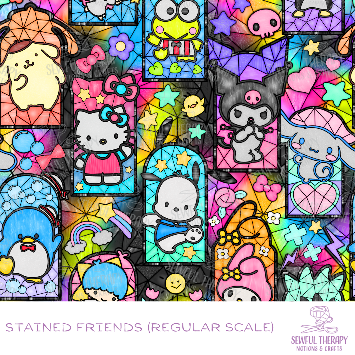 Sewful Adhesive Hexatex 420D (HALF Yard): Stained Friends – Sewful ...