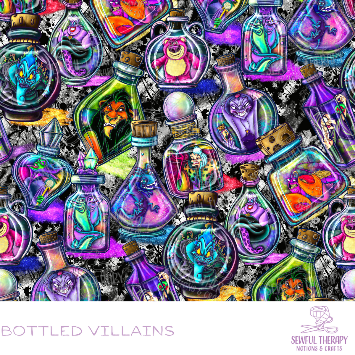 Sewful Non-Adhesive Hexatex 420D Bottled Villains (Yard) – Sewful ...