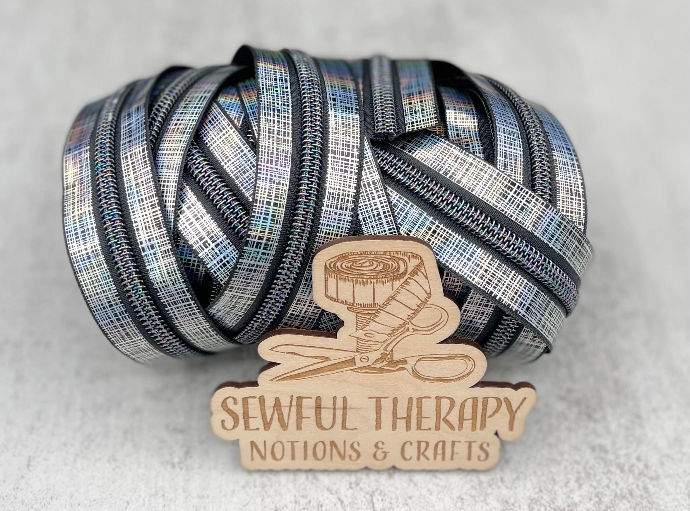 #5 Plaid to the Bones Holo Laser Zipper Tape – Sewful Therapy - Notions ...